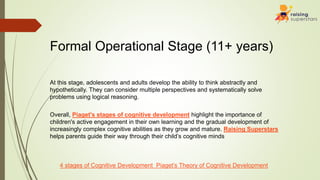 4 Stages of Cognitive Development - Piaget’s Theory of Cognitive Development | PPTX