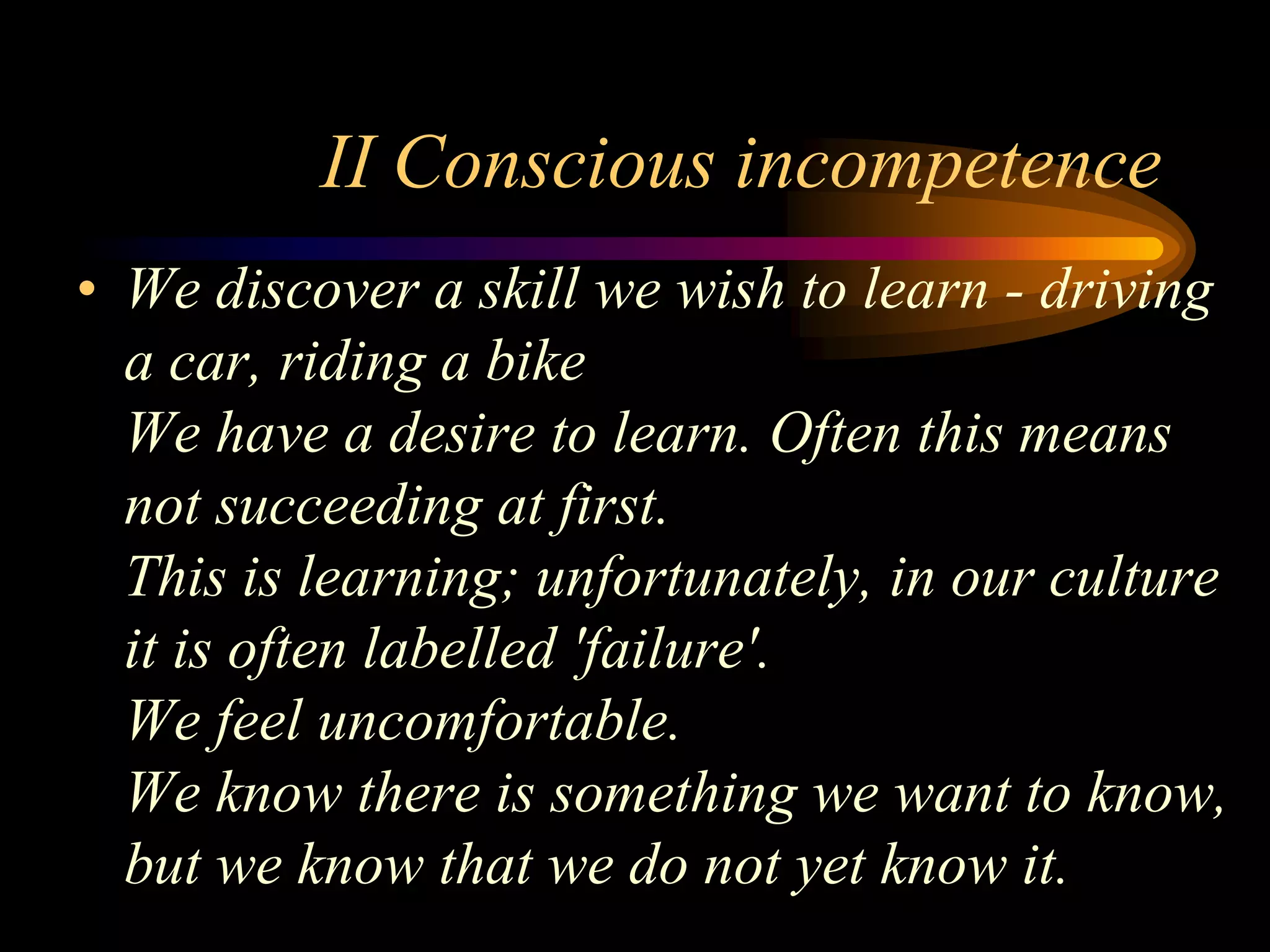Four Stages of Learning | PPTX | Hobbies & Interests