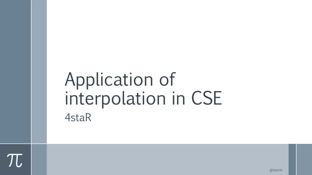 Application of interpolation in CSE | PPT