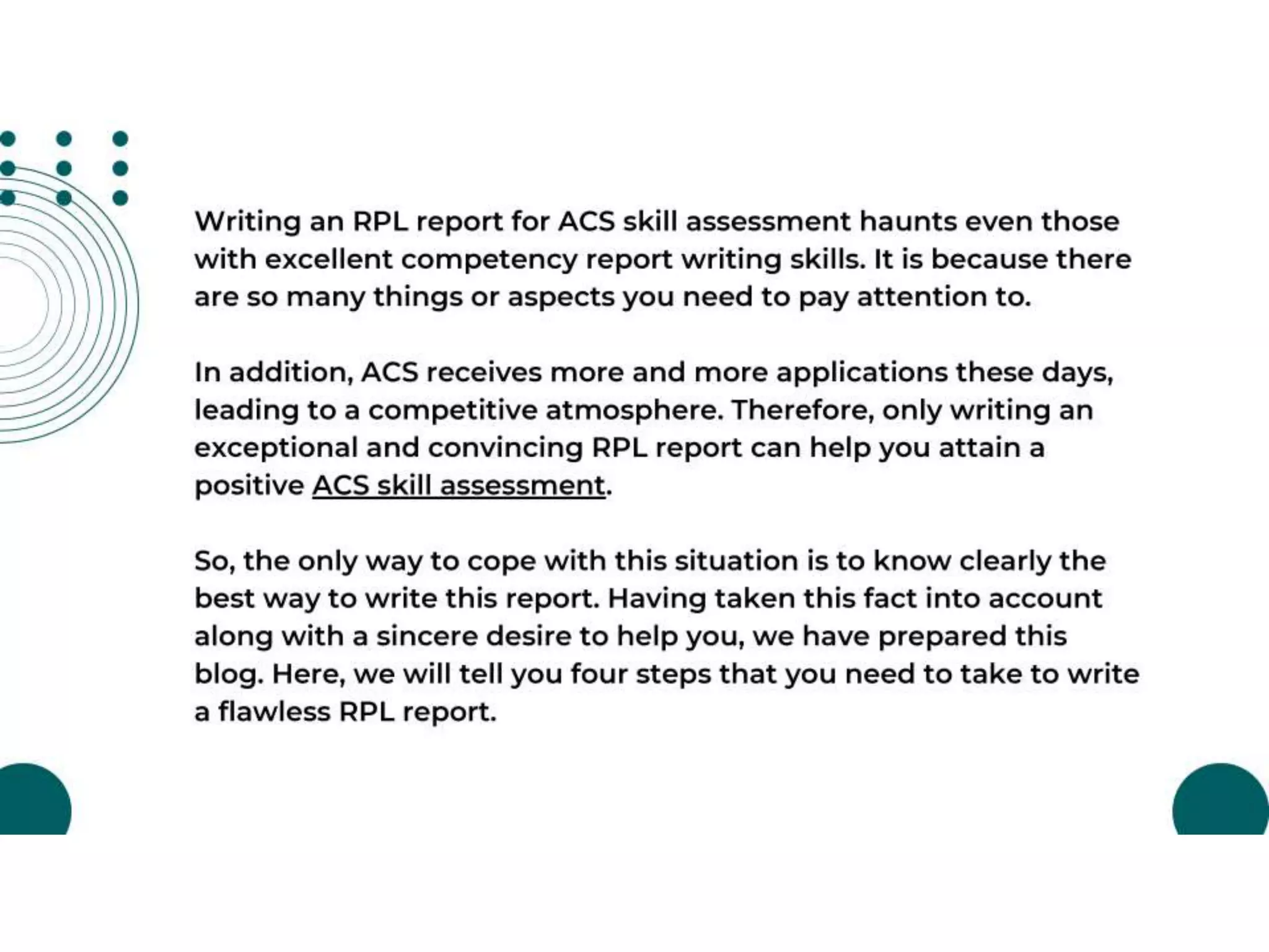 4 Step Process To Write An RPL Report For ACS Skill Assessment | PPT