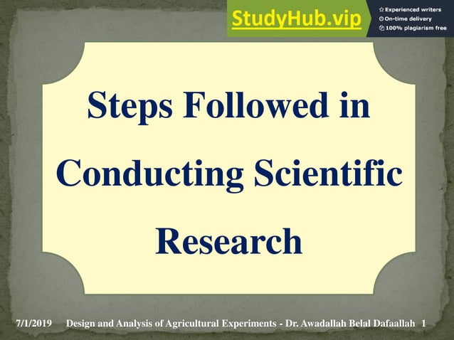 4 Steps Followed In Conducting Scientific Research | PDF