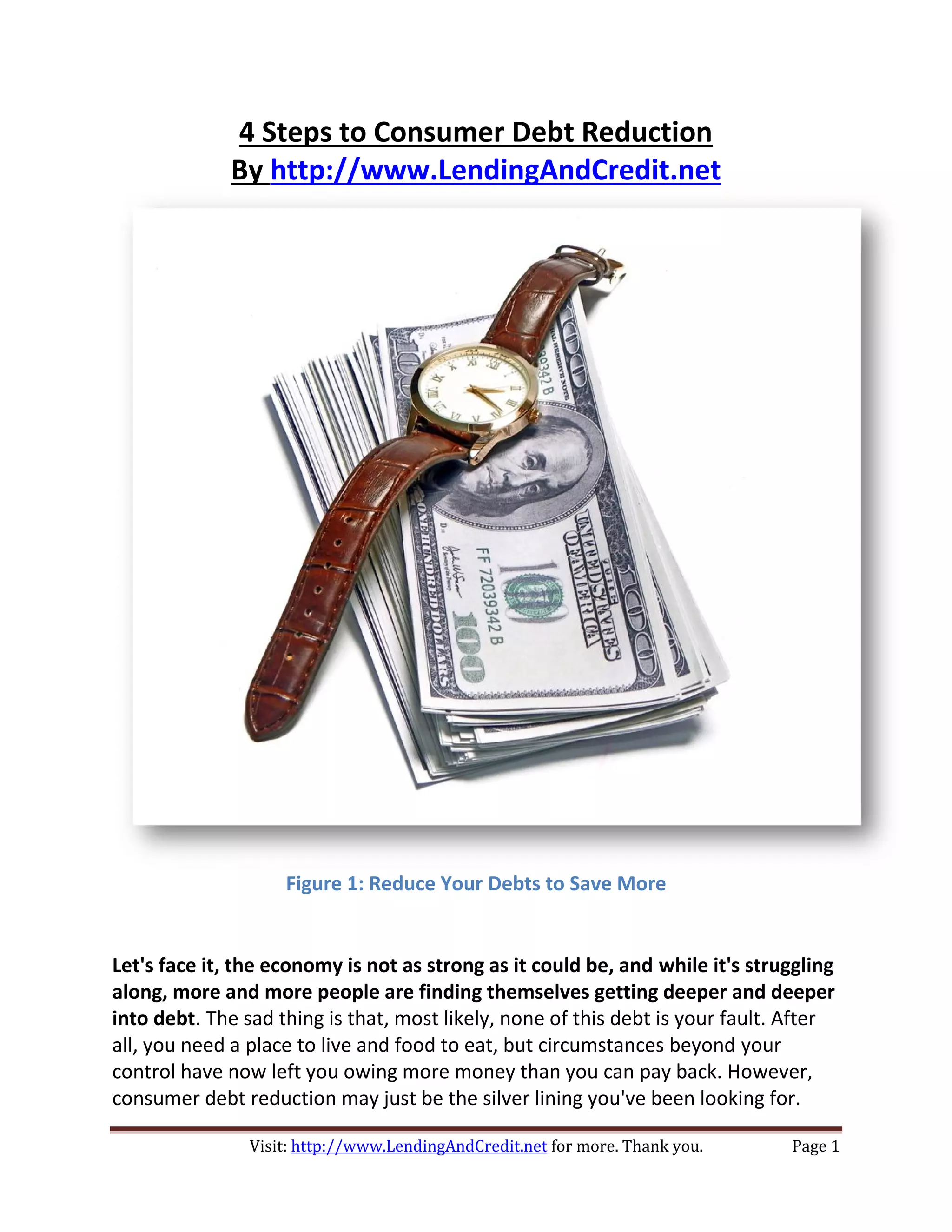 4 Steps to Consumer Debt Reduction | PDF