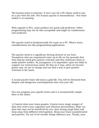 4 steps to program your subconscious mind | PDF