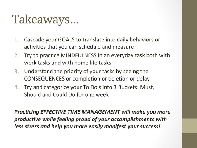 Time Management Workshop | PDF | Careers