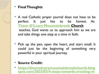 4 Steps towards Creating a Meaningful Catholic Prayer Journal | PPT