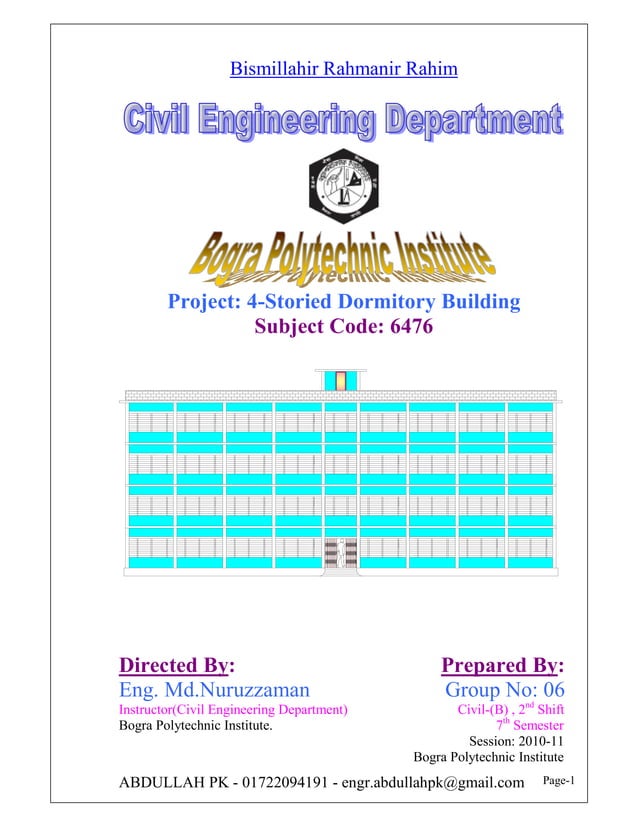 4 storied dormitory building design estimate and cost analysis | PDF | Civil Engineering ...