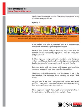 4 Strategies for local content success | PDF