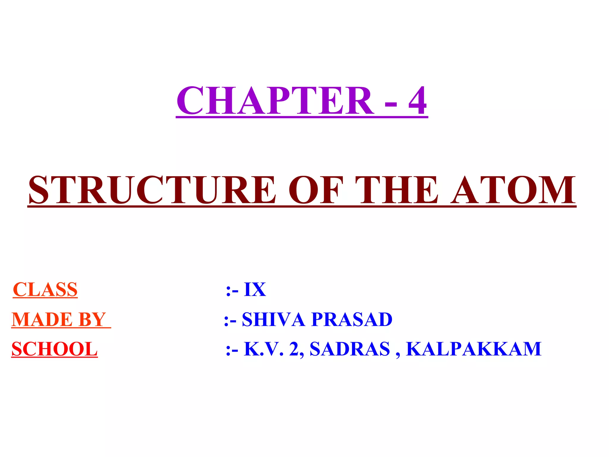 structure of the atom | PPT