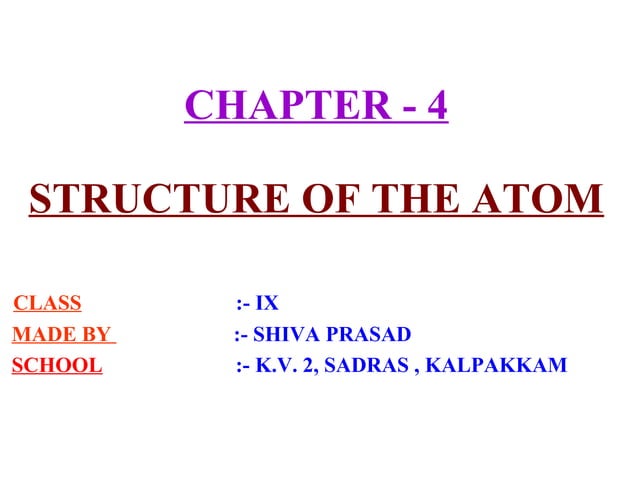 structure of the atom | PPT