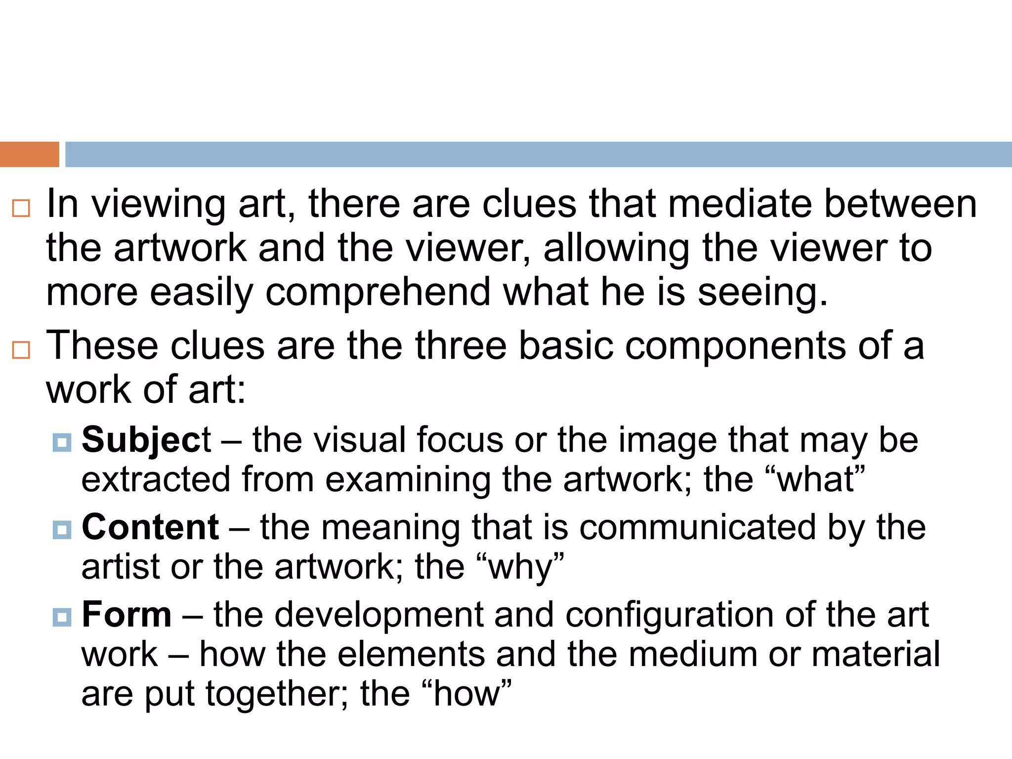 Subject and Content of Arts | PPTX