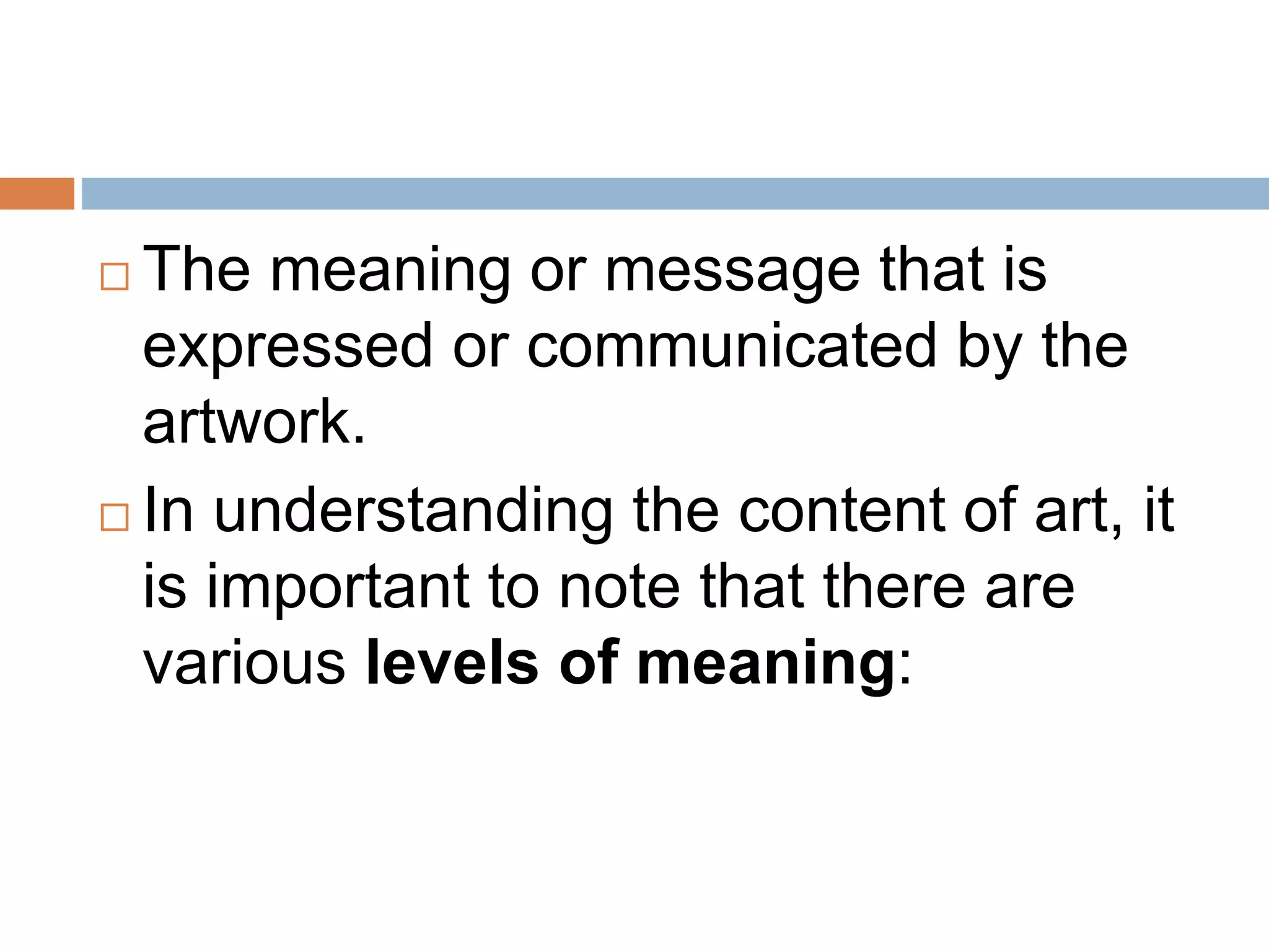 Subject and Content of Arts | PPTX