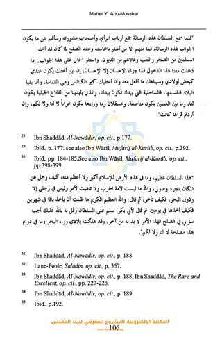 The Position of Islamicjerusalem in the Negotiations between Sultan ...