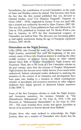 ORIENTALISTS' VIEW ON THE NIGHT JOURNEY: AN ANALYSIS | PDF