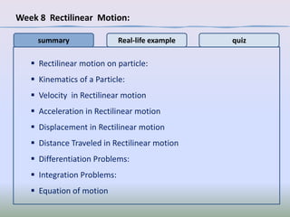 Examples Of Rectilinear Motion