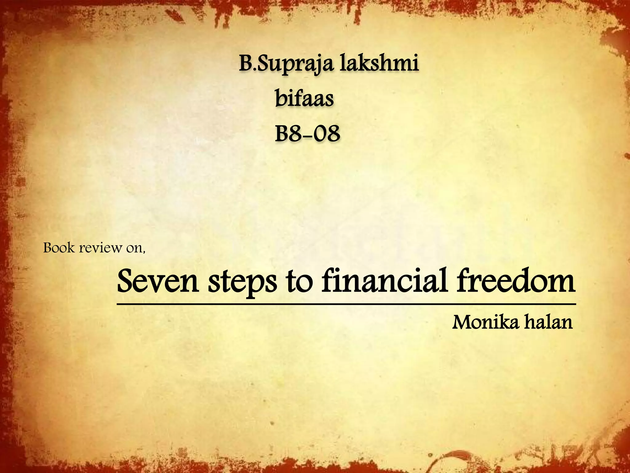 seven steps of financial secrets | PPTX