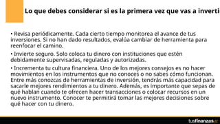 WEBINAR: Formas para invertir tu dinero. | PPT