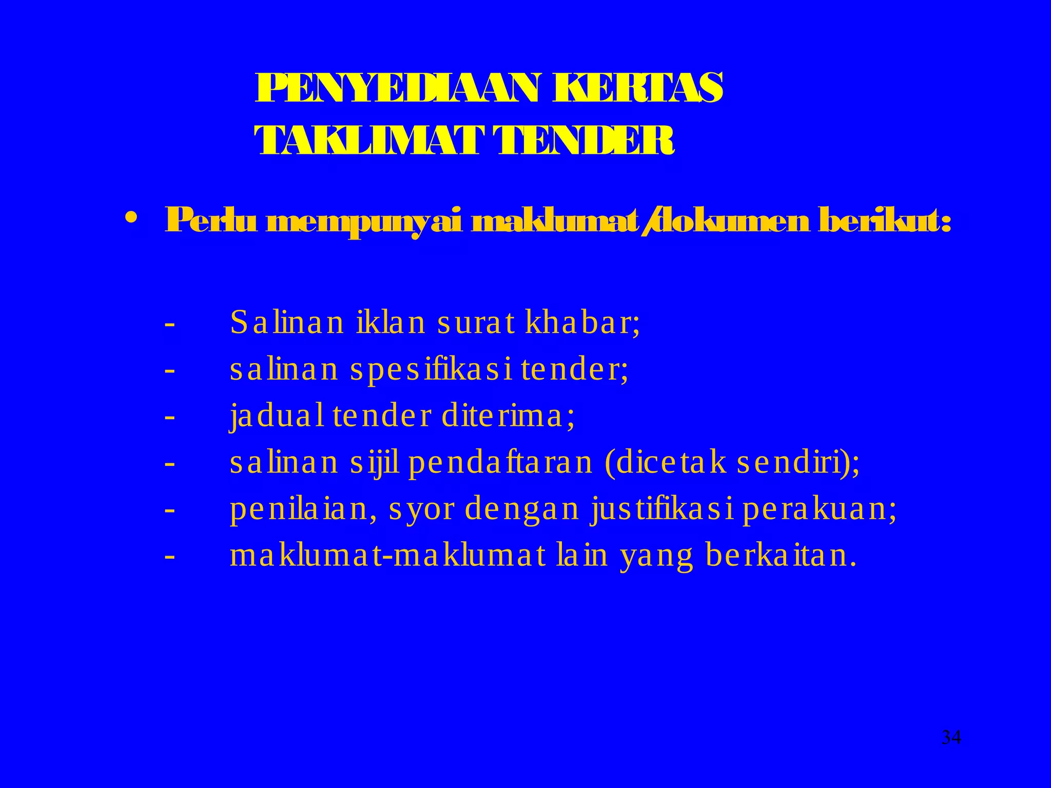 Tatacara Kaedah Tender | PPT
