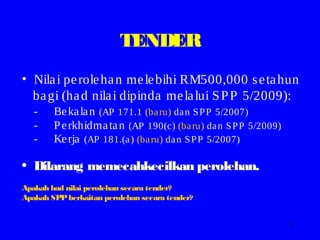 Tatacara Kaedah Tender | PPT