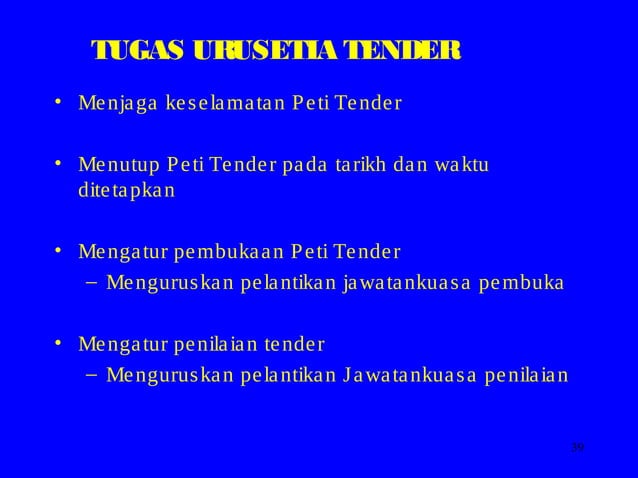 Tatacara Kaedah Tender | PPT