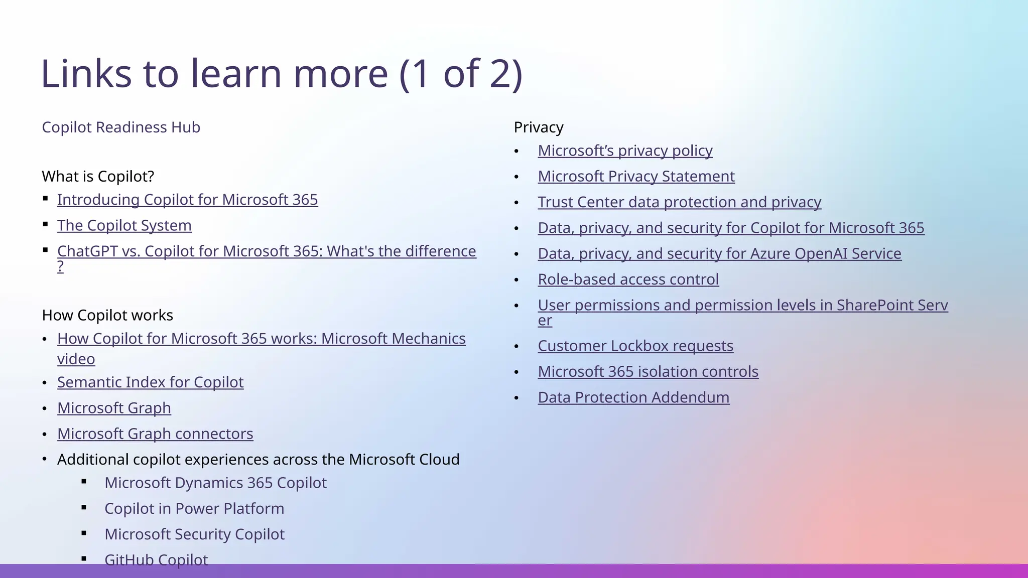 4_TechnicalReadinessGuide_CopilotforMicrosoft365.pptx | IT and Internet Support | Internet