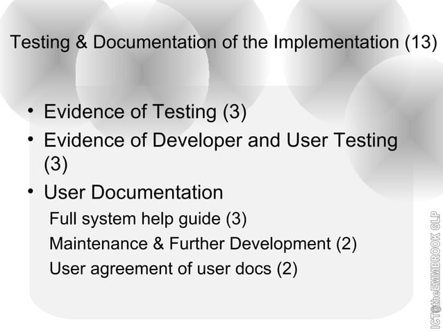 4 testing & documentation of the implementation | PPT