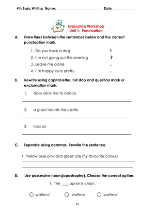Comprehensive 4th Grade Writing Skills: Punctuation, Sentences, and ...