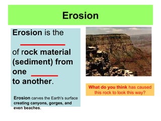 Weathering Erosion And Deposition Examples