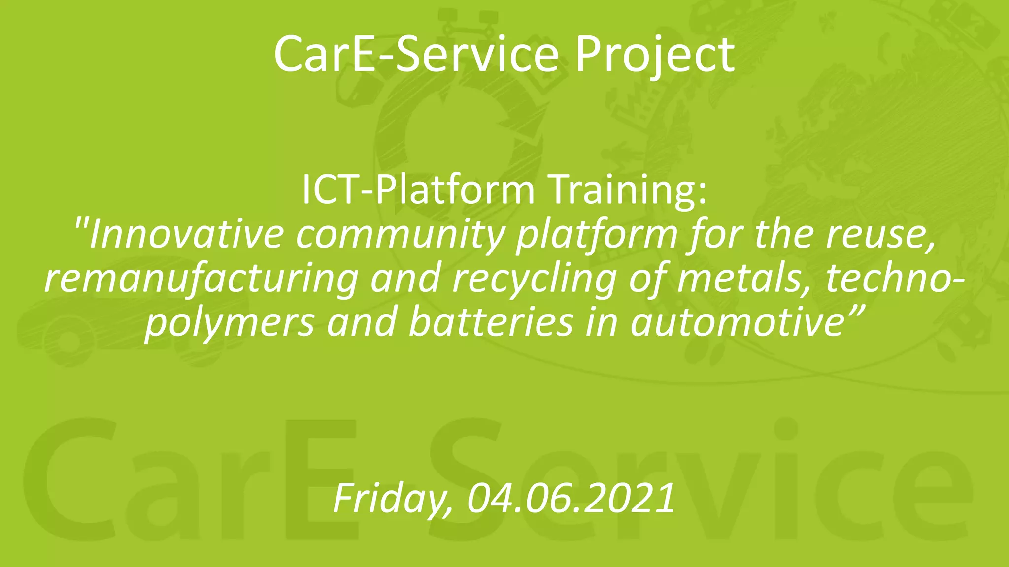 Innovative community platform for the re-use, re-manufacturing and ...