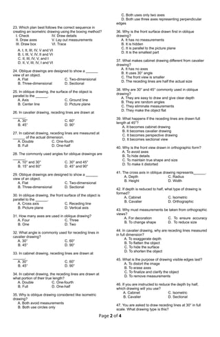 Comprehensive Fourth Quarter Exam in Technical Drawing: Isometric and ...