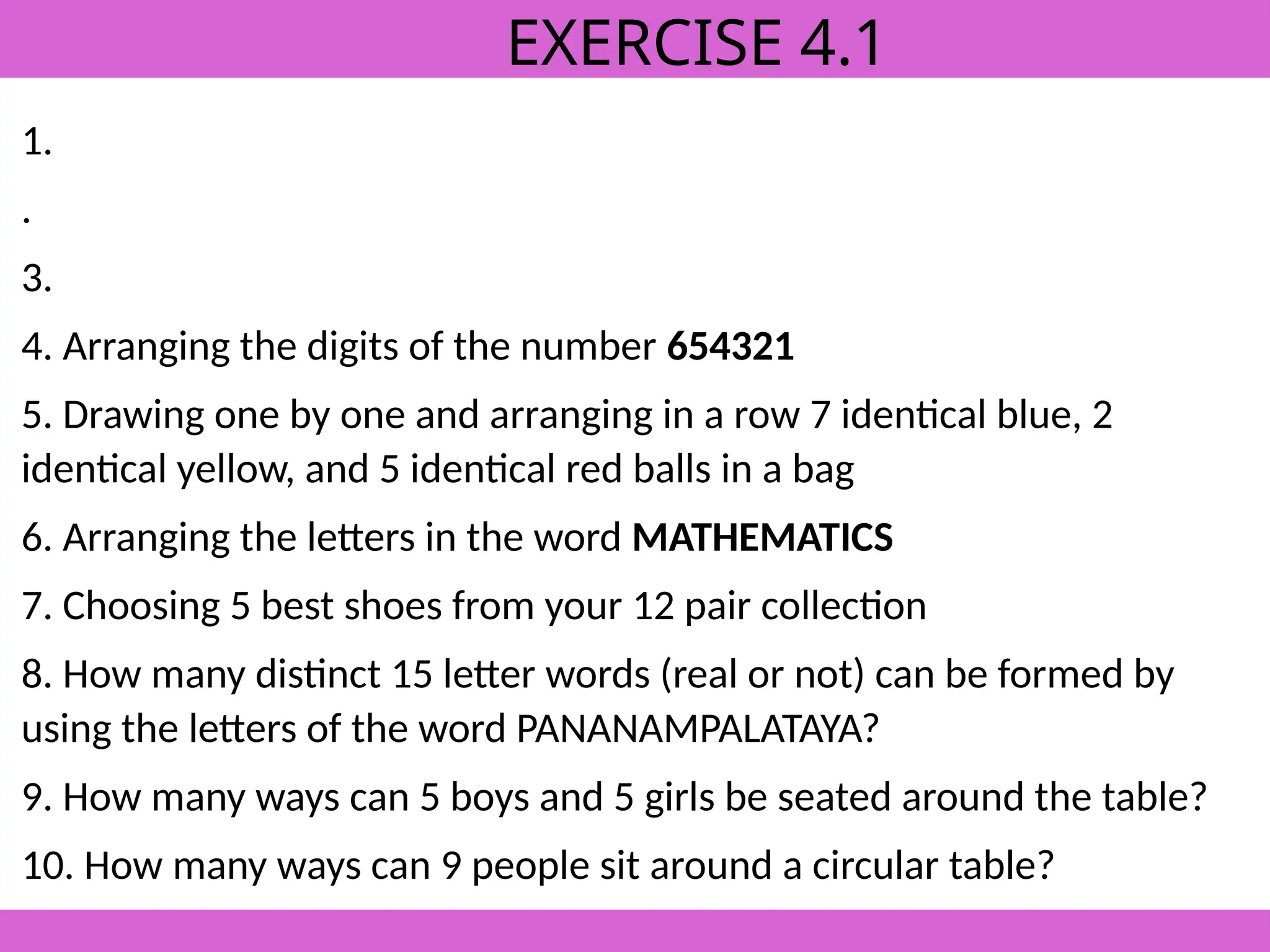 Permutation Grade 10 Mathematics 4th Quarter | PPT