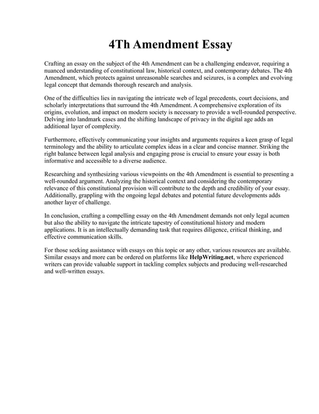 4Th Amendment Essay | PDF