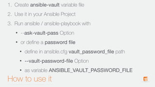 Managing sensitive data with Ansible vault | PPT