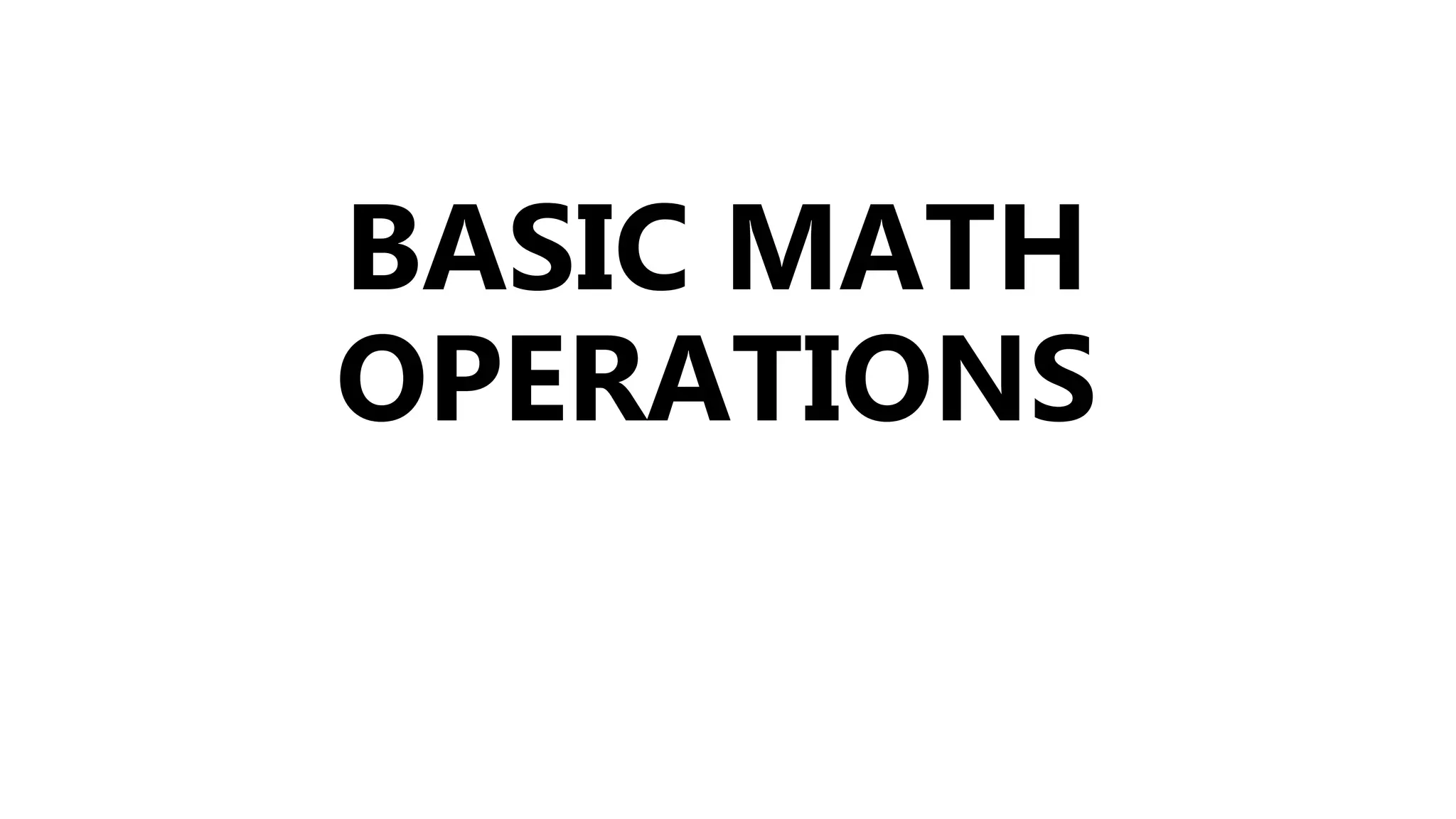 4th basic math operations activity | PPTX