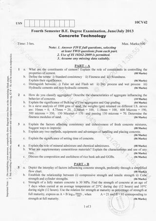 4th semester Civil Engineering (2013-June) Question Papers | PDF