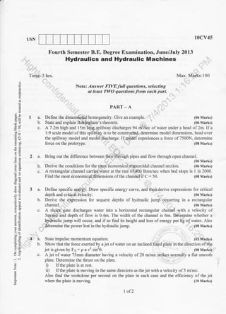 4th semester Civil Engineering (2013-June) Question Papers | PDF
