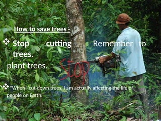 save trees PowerPoint Templates to promote environmental awareness and ...