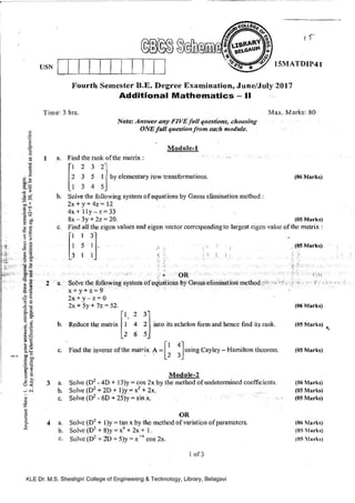 4th semester VTU Computer Science & Information Science CBCS scheme ...
