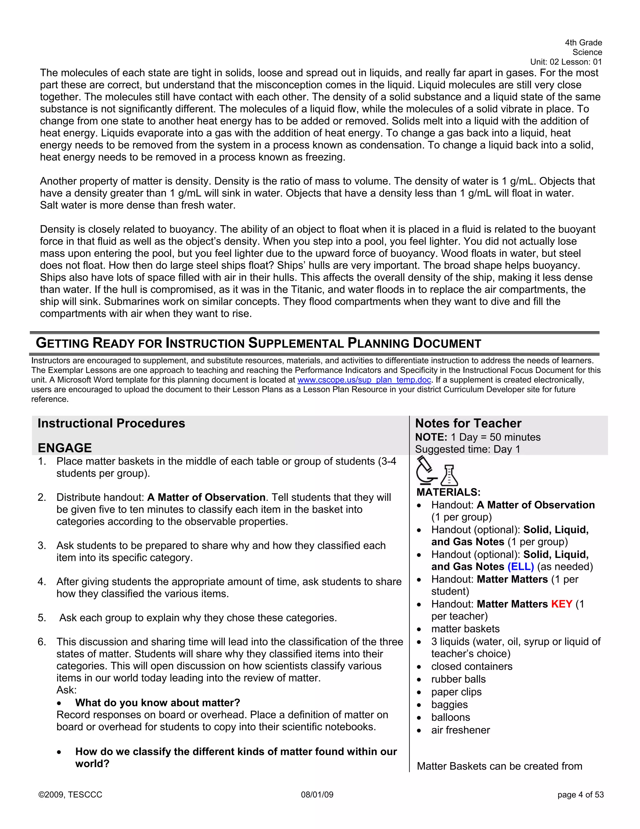 4th cscope sci_matter_matters | PDF