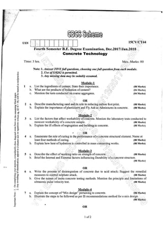 4th semester VTU Civil Engineering CBCS scheme till jan 2018 | PDF
