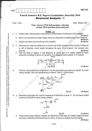 4th semester VTU BE CV question papers June 2016 | PDF