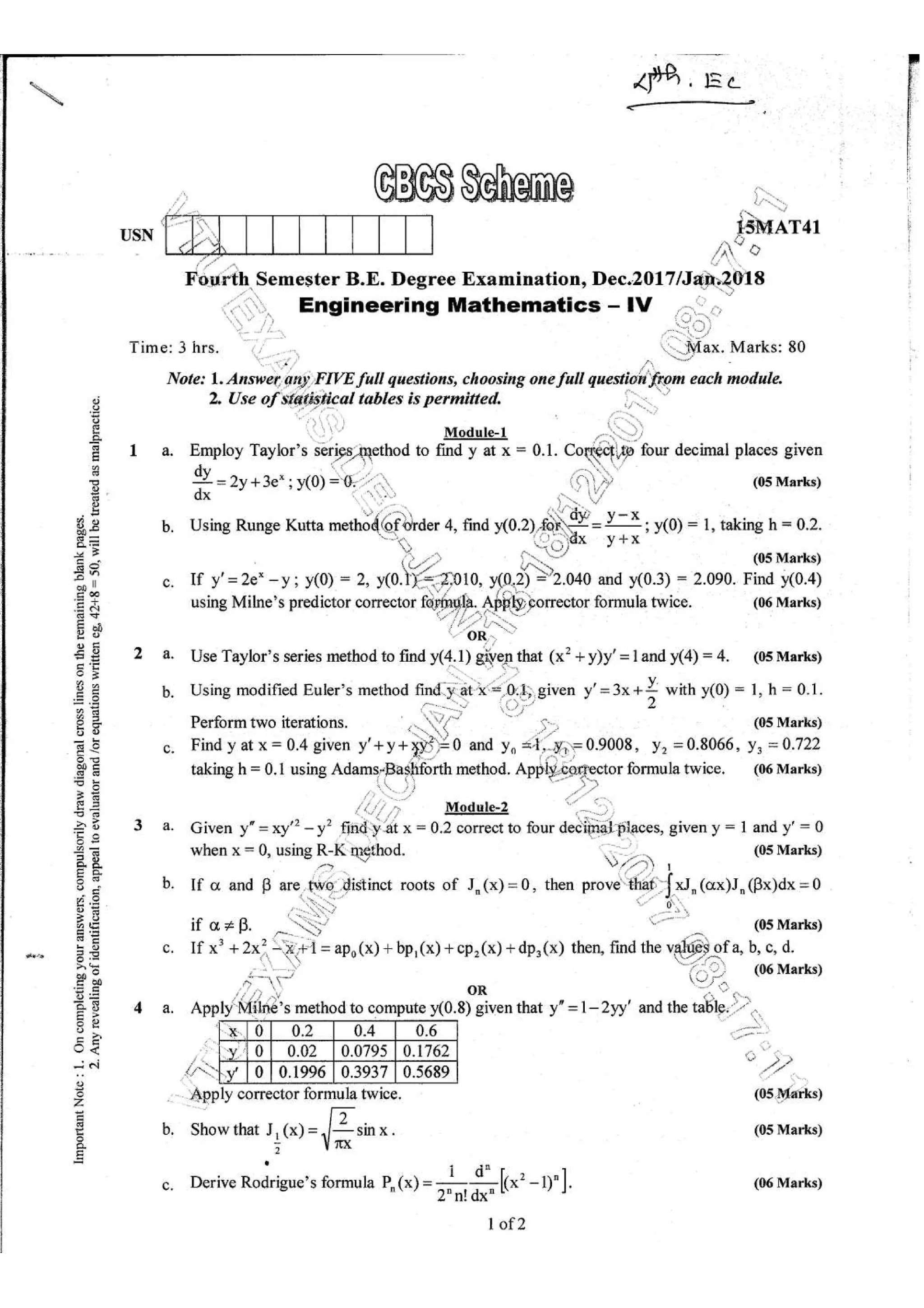 4th semester VTU Electronics & Communication Engineering CBCS scheme till jan 2018 | PDF