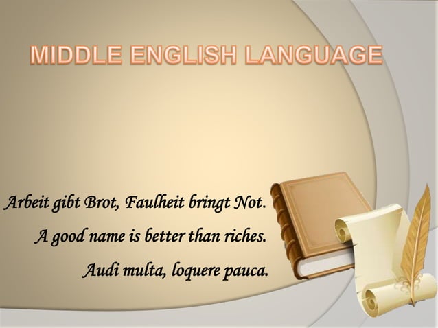 MIDDLE ENGLISH LANGUAGE | PPTX
