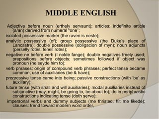 MIDDLE ENGLISH LANGUAGE | PPTX