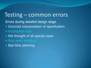 4. The Software Development Process - Testing | PDF