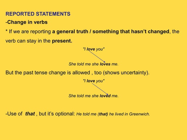 4th eso reported speech | PPT | Programming Languages | Computing