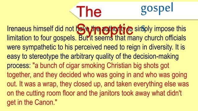 The Synoptic Gospels | PPTX | Christianity | Religion & Spirituality