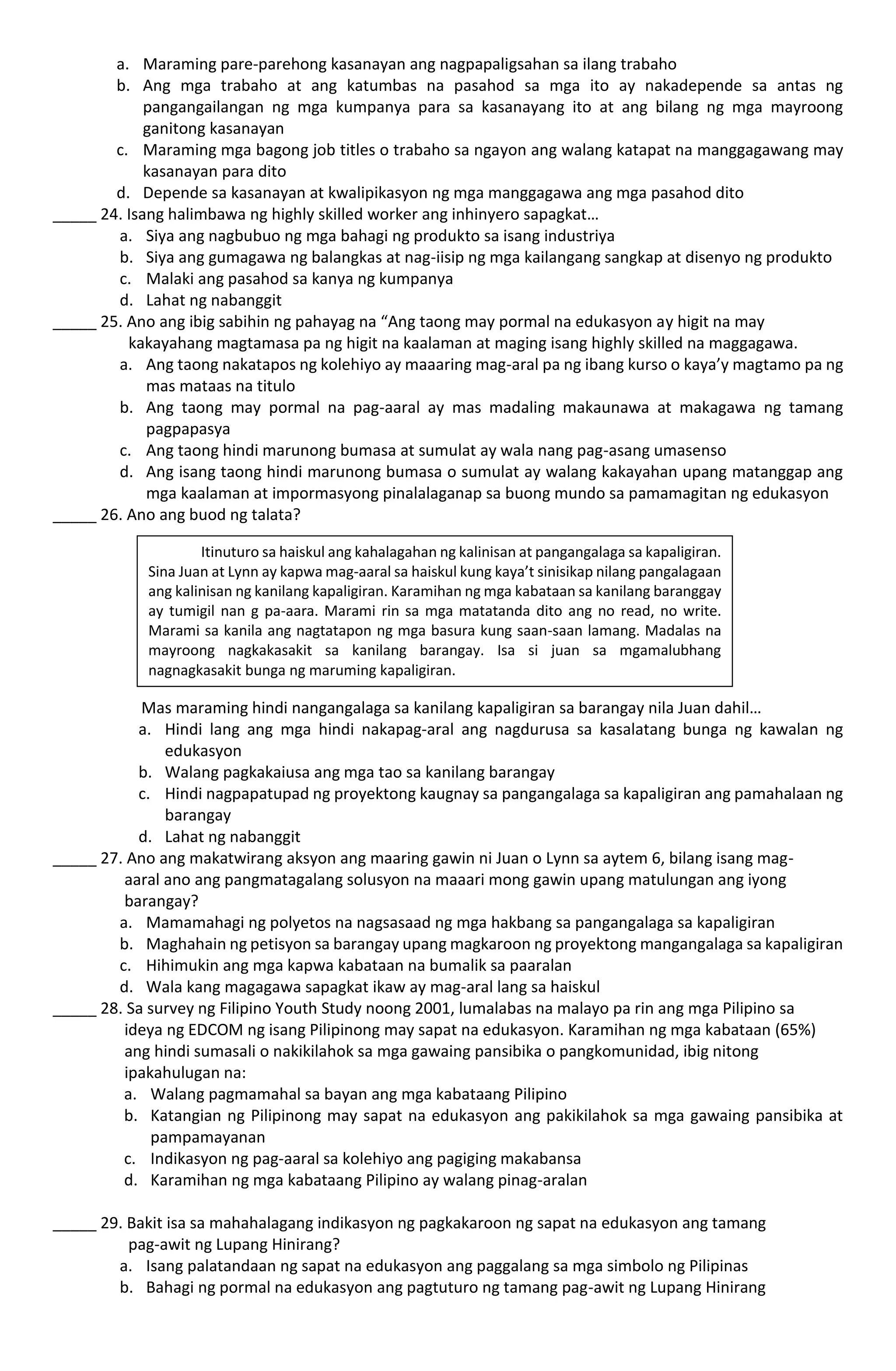 4th exam-2021 ESP.docx | Free Download