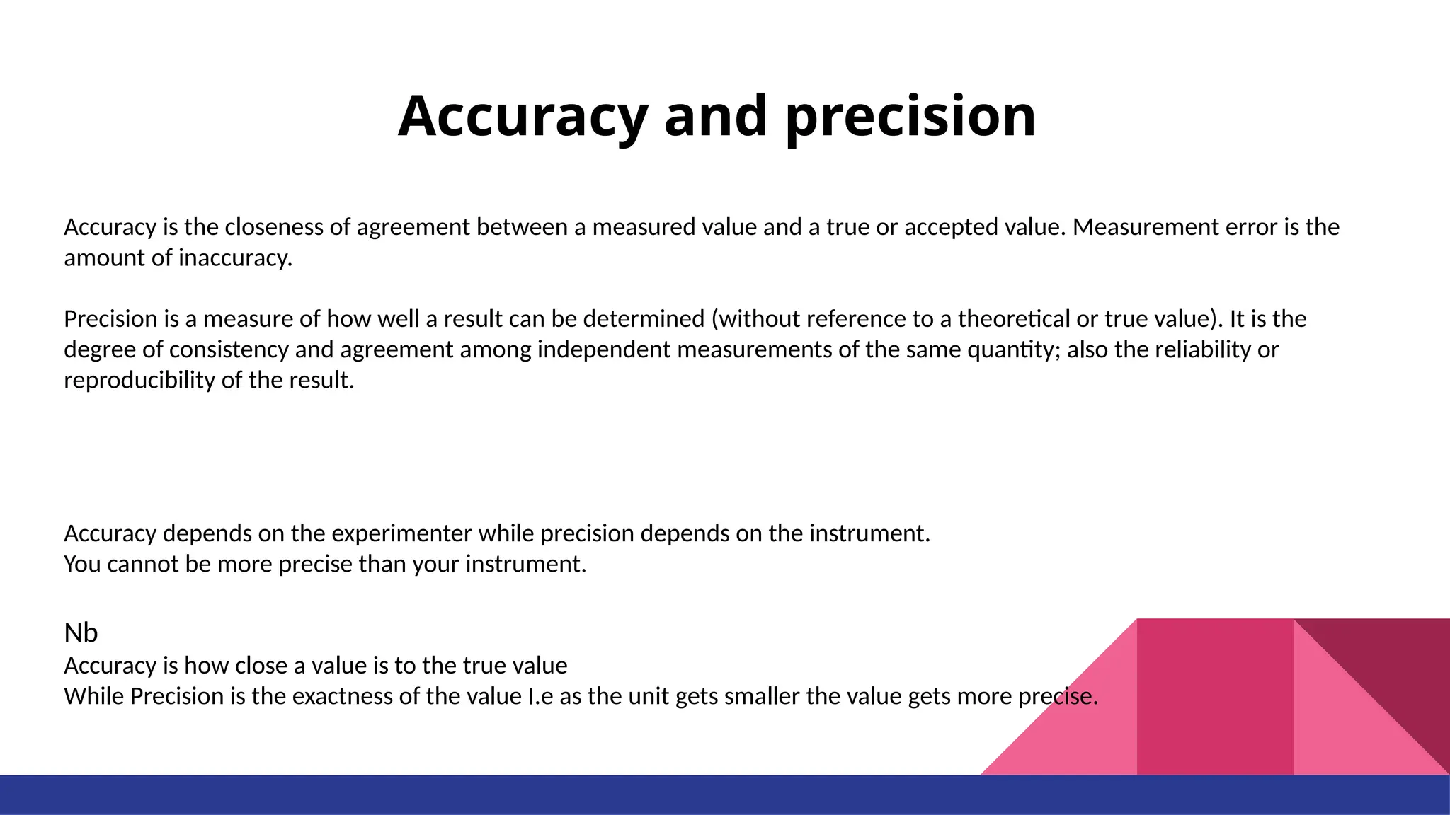 Errors In Measurement Accuracy And Precison Pptx
