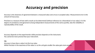 Errors in Measurement-Accuracy and Precison | PPTX