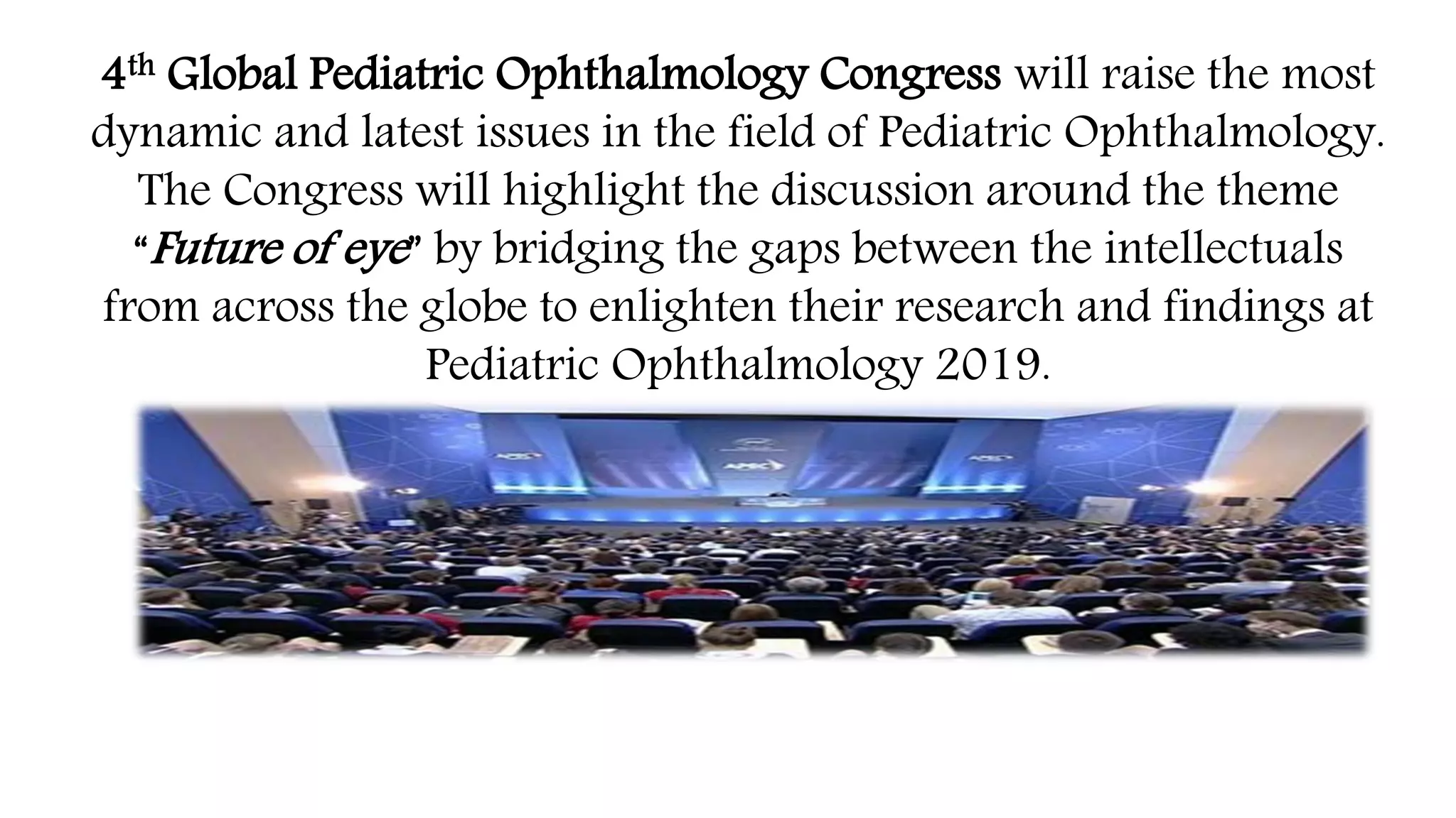 4th global pediatric ophthalmology congress | PDF